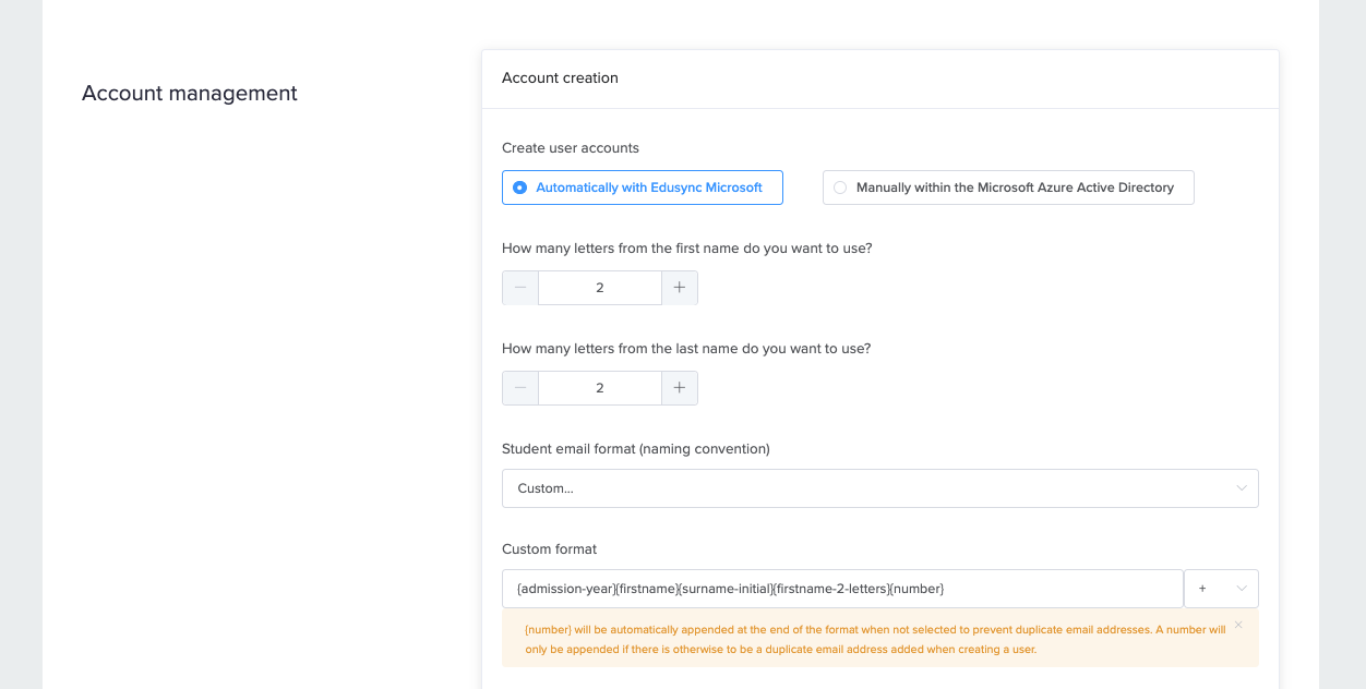 Edusync Microsoft settings explained – Edusync