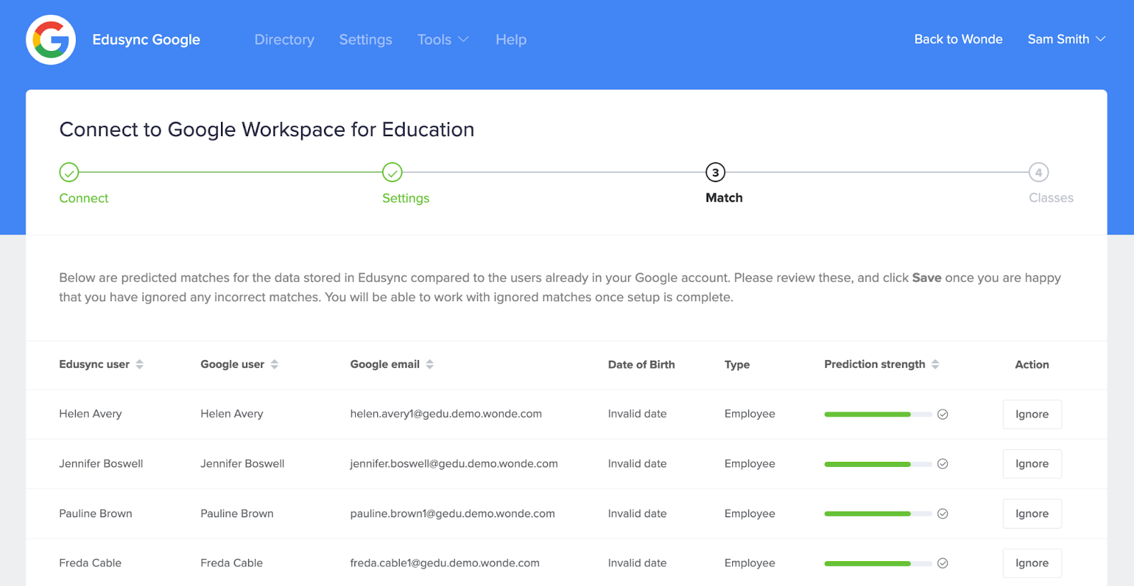 Initial setup of Edusync Google – Edusync