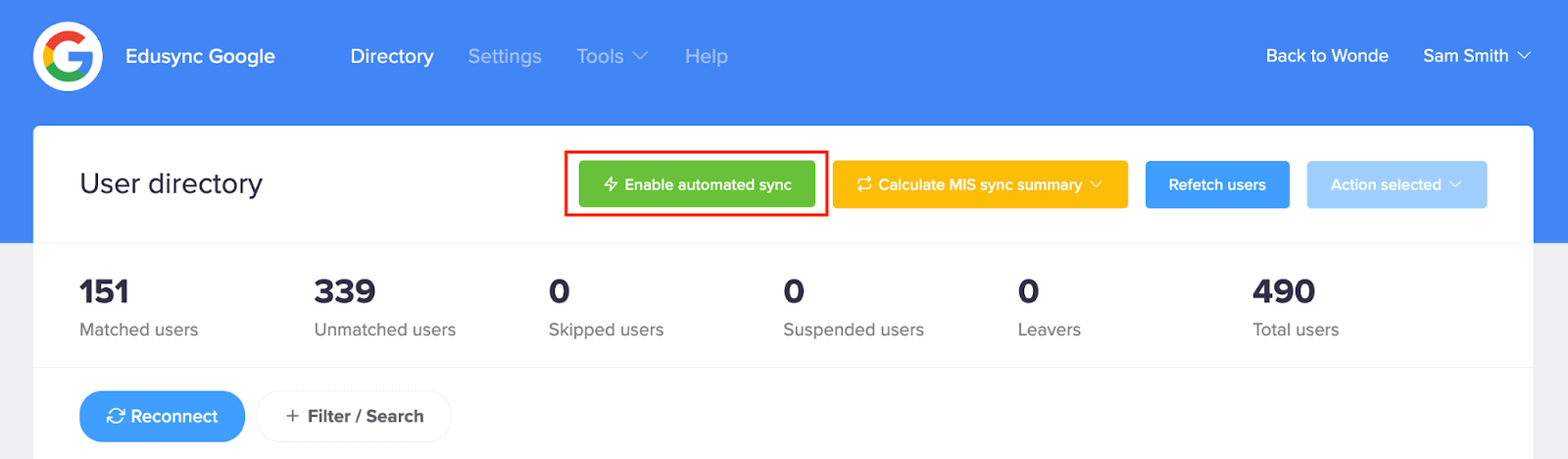 Initial setup of Edusync Google – Edusync